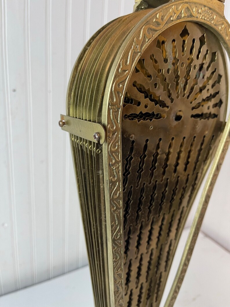 Vintage Brass Fireplace Screen, Shabby Chic Décor, Ornate Metal ...