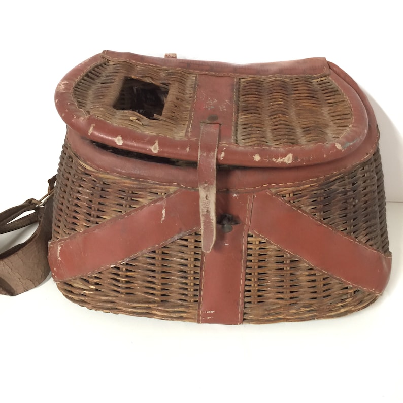 Antique Creel Basket Vintage Fishing Basket1930s Decorfly - Etsy