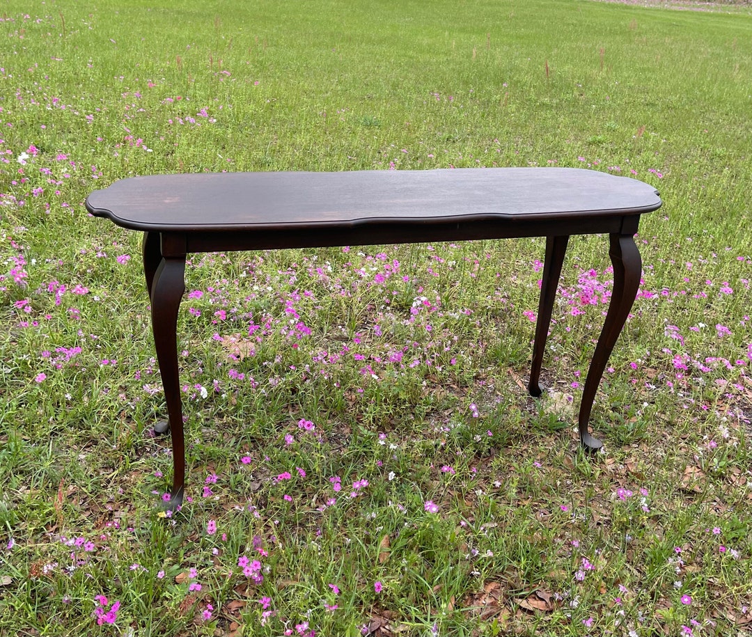 Davis Birely Table, Antique Table, Sofa Table, Queen Ann Legs, Antique ...