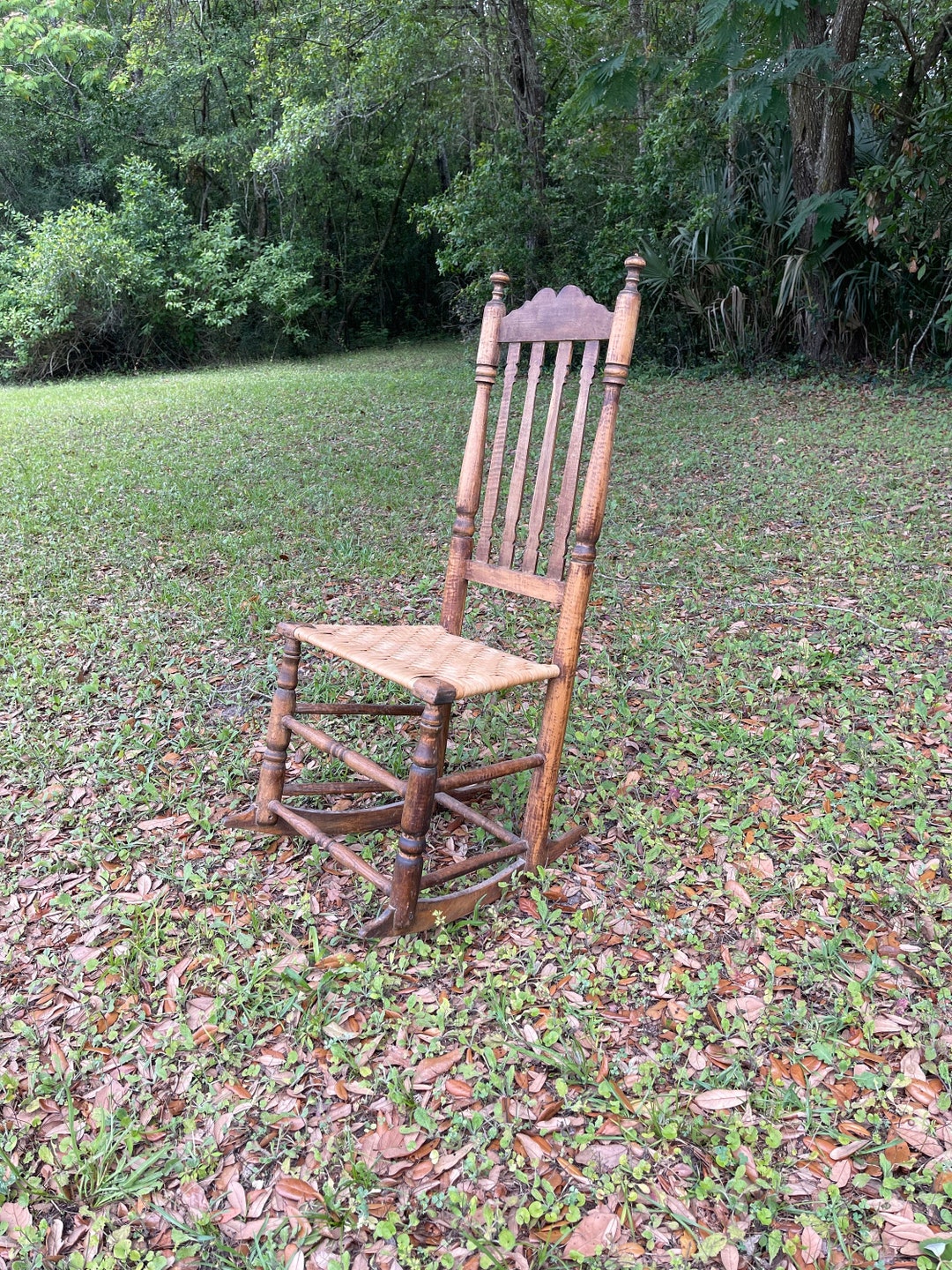 Antique Rocking Chair, High Back Rocking Chair, Primitive Furniture ...