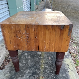 Antique Butcher Block, Farmhouse Decor, Butcher Block Table, Kitchen ...