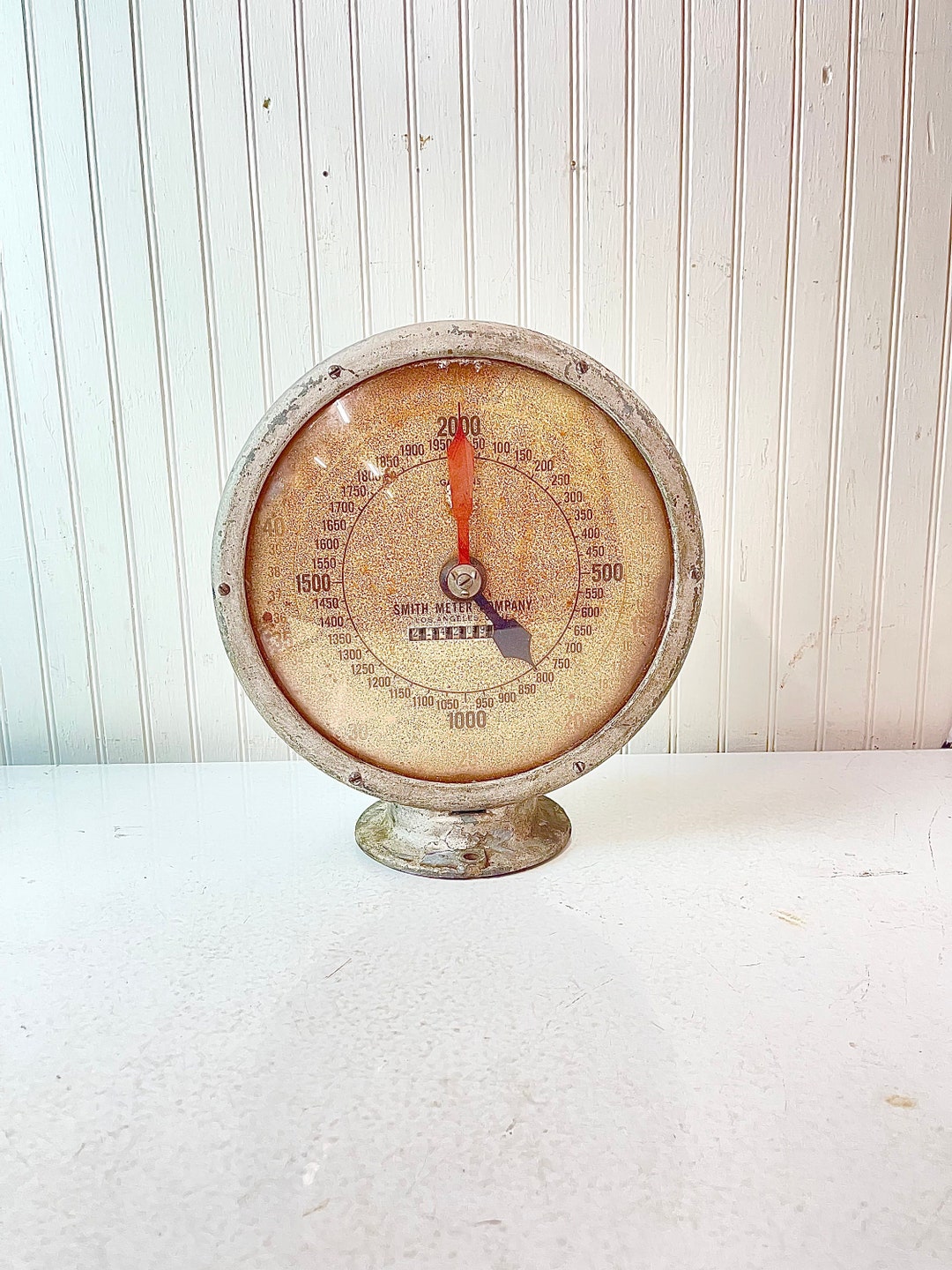 Huge Antique Pressure Gauge, Smith Meter Co. LA California, Gauge ...
