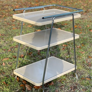 Mid Century Atomic Rolling Cart, Retro Metal Cart, Retro Furniture ...