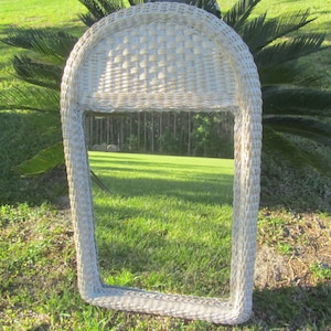 Wicker Mirror, Vintage Large Mirror, Shabby Chic Decor, Cottage Decor ...