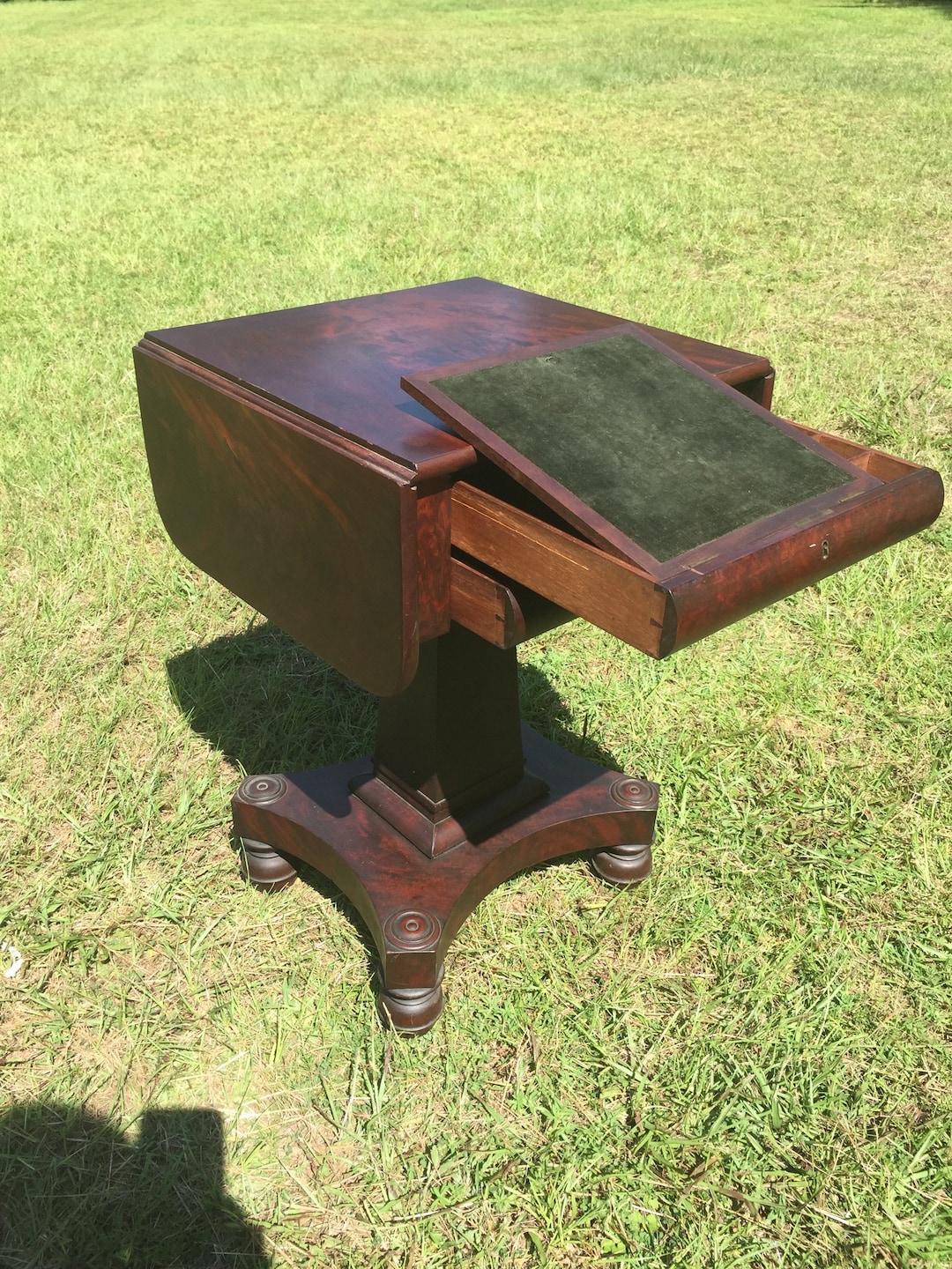 Antique Federal / Empire Mahogany Work Table, Antique Writing Desk ...