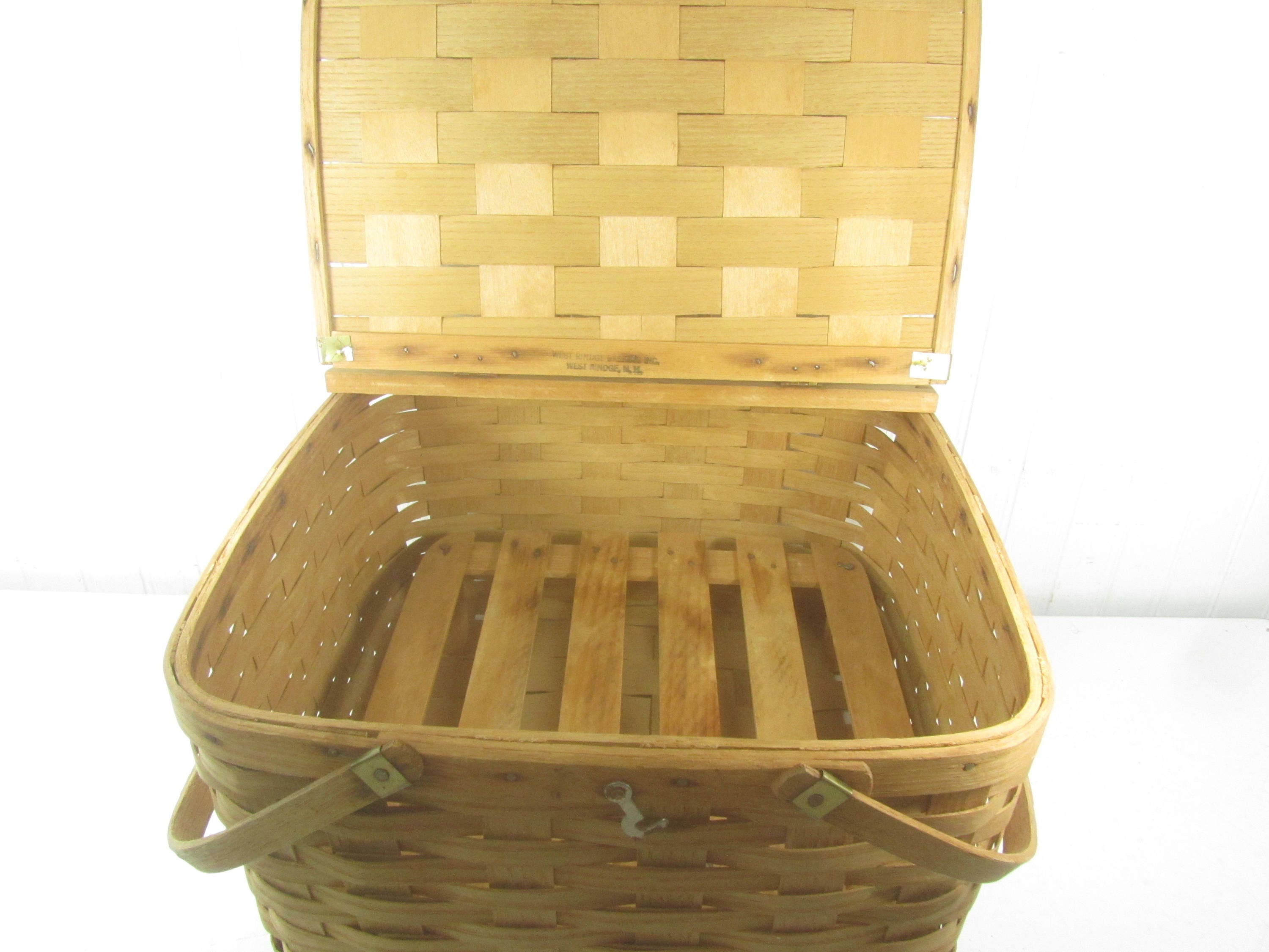 Vintage Picnic Basket wicker basket West Rindge Baskets Inc | Etsy