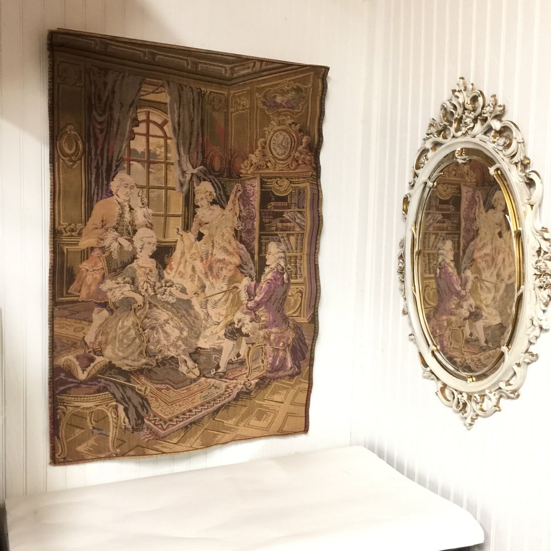 Antique Tapestry, Wall Hanging, Victorian Wall Hanging, French Country ...