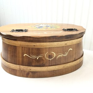 Vintage Round Wood Box, Cheese Box ,firkin Box, Painted Box,craft Box ...