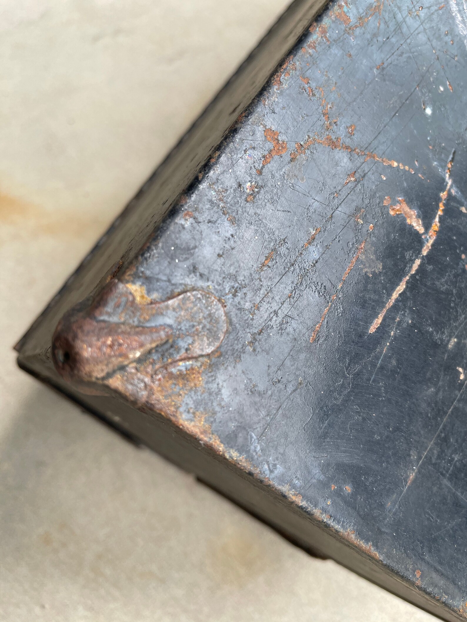 Vintage Metal Box Tool Box Black Metal Box Container Rusty | Etsy