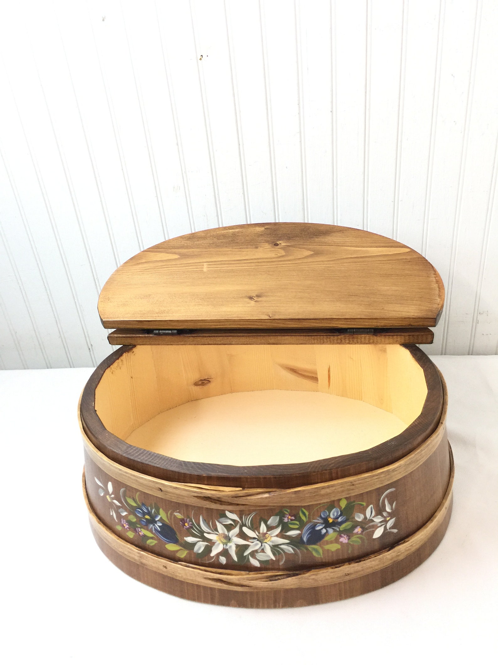 Vintage Round Wood Box Cheese Box firkin Box Painted - Etsy