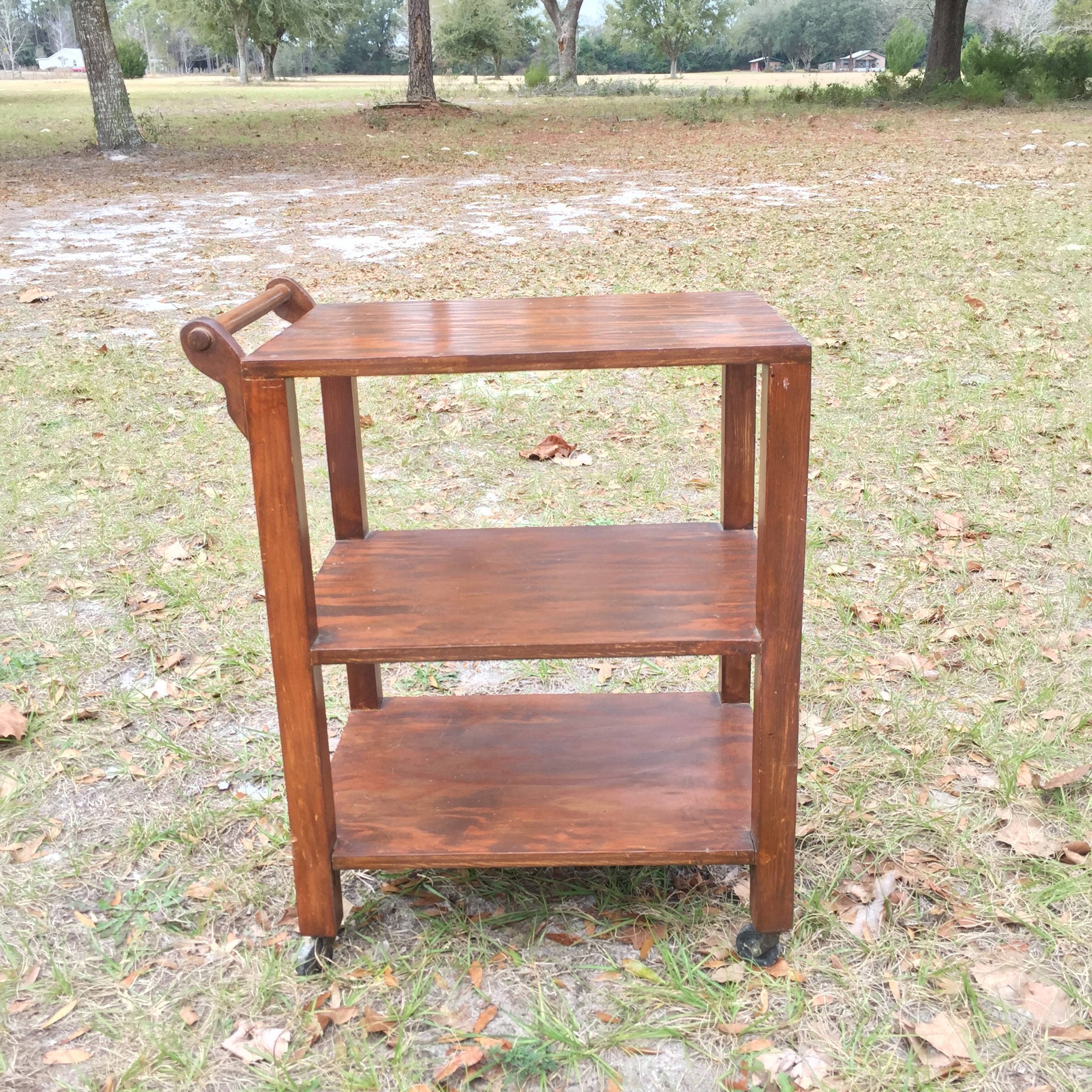 Vintage Tea Cart bar cart rolling cart wood tea trolley | Etsy