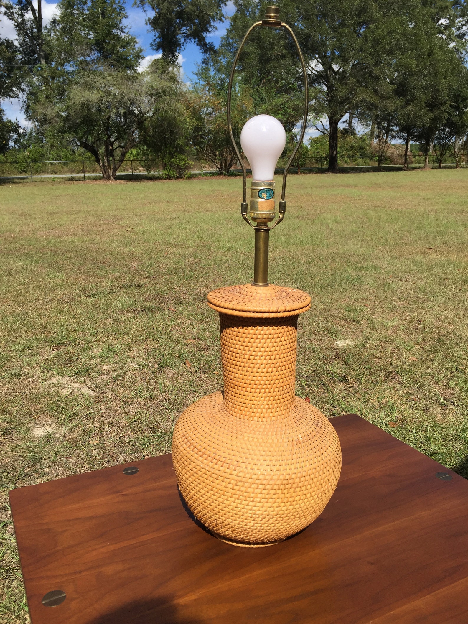 Vintage Wicker Lamp Wicker Light Retro Lamp Mid Century - Etsy