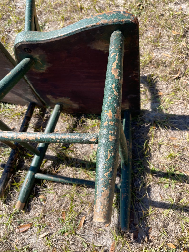 Antique Short Back Chairs Primitive Chairs Pair of Wood | Etsy