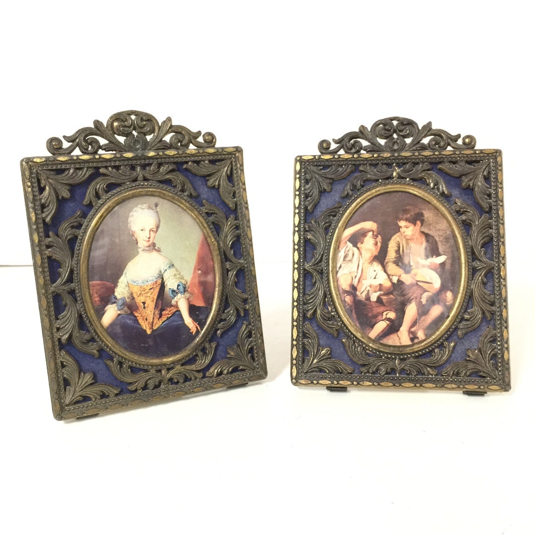 Victorian Pictures, Vintage Metal Frame Set, Small Metal Frame Set ...
