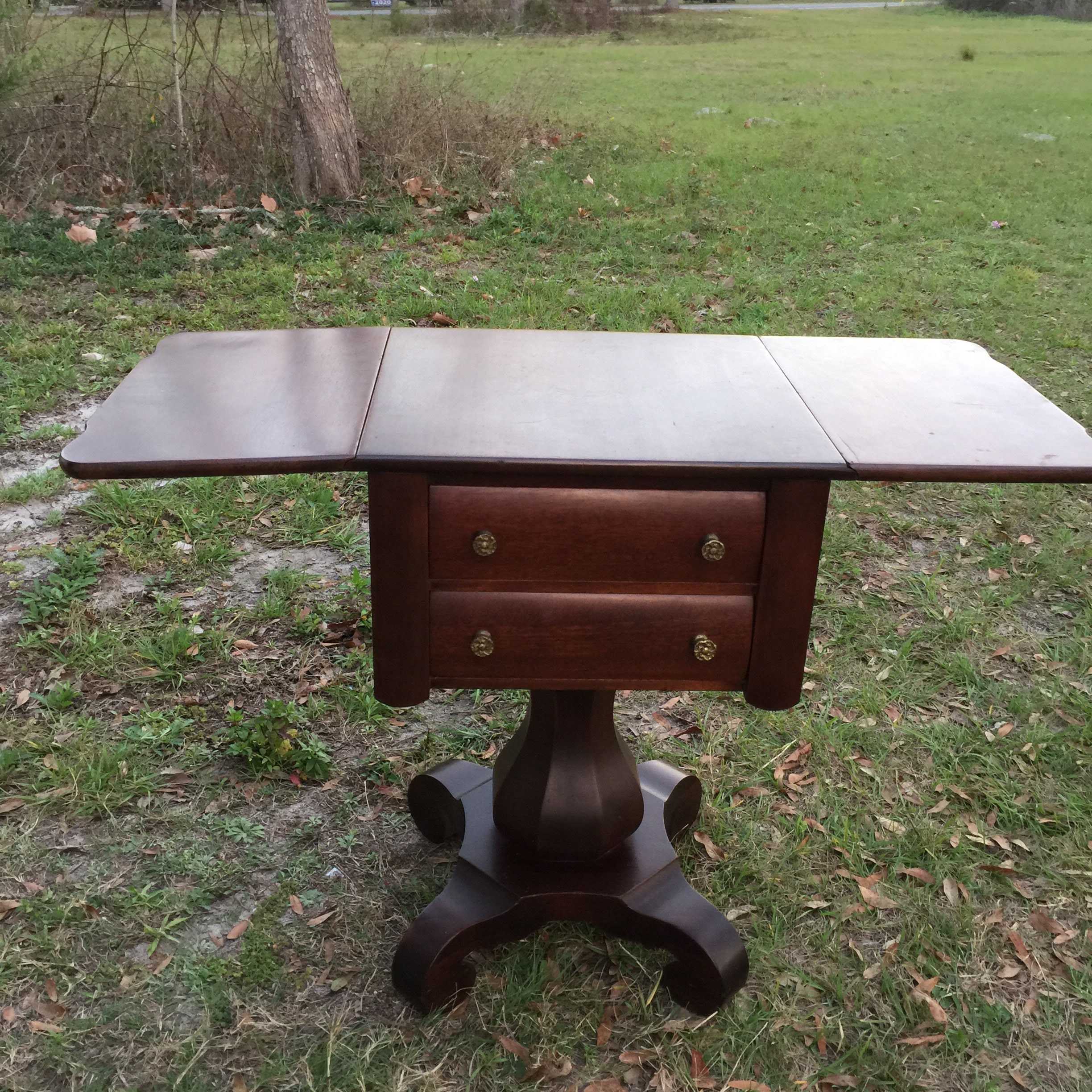 Antique Federal / Empire Mahogany Side Table, Drop Leaf Table, Antique ...