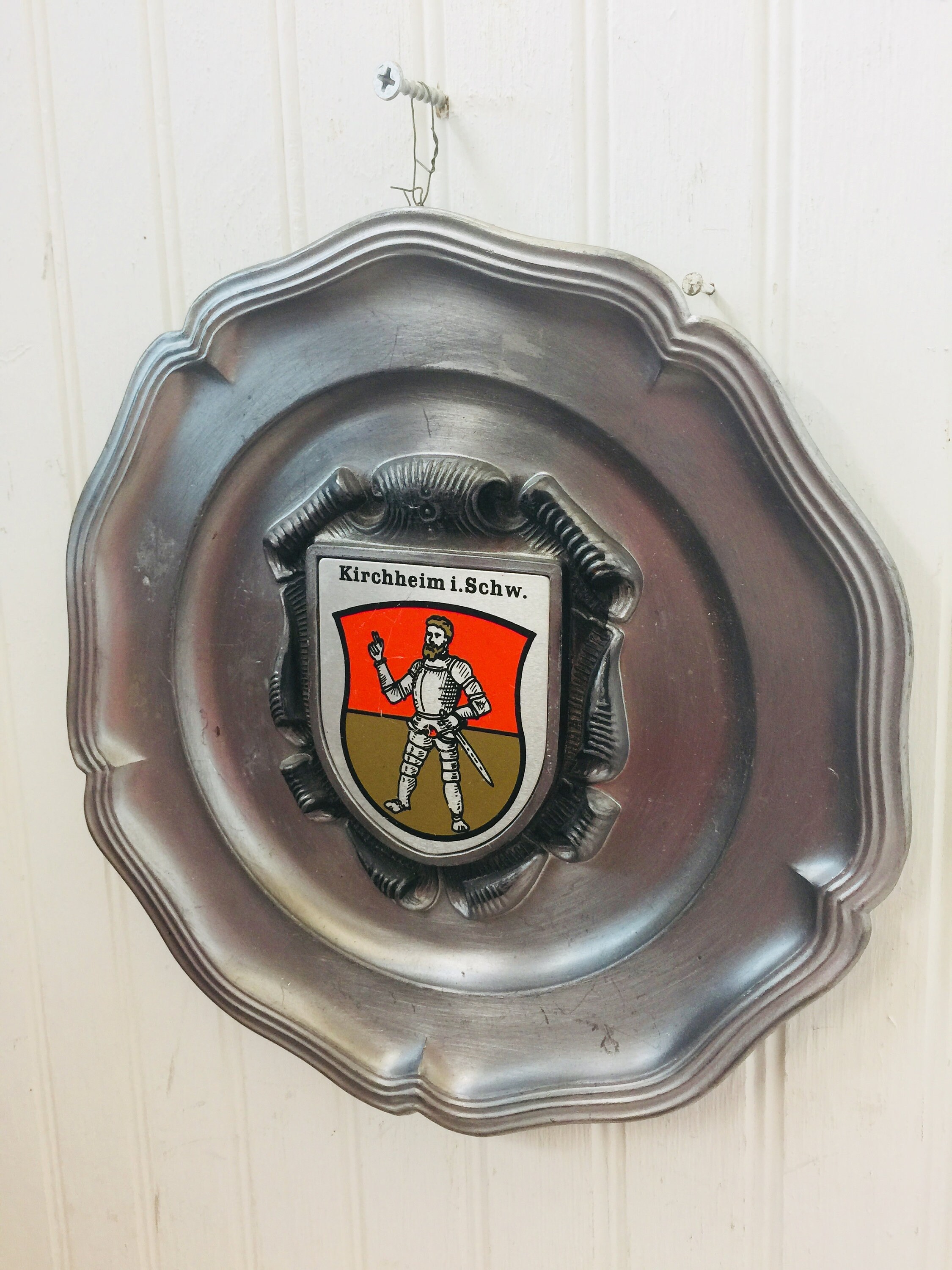 Pewter Plate, Vintage Plate, Family Crest, European Decor, Pub Decor ...