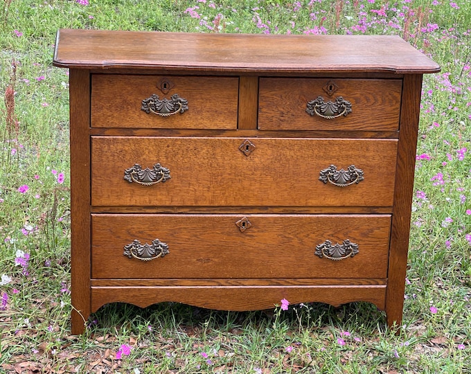 Antique Solid Wood Dresser, Farmhouse Furniture, Chest of Drawers ...