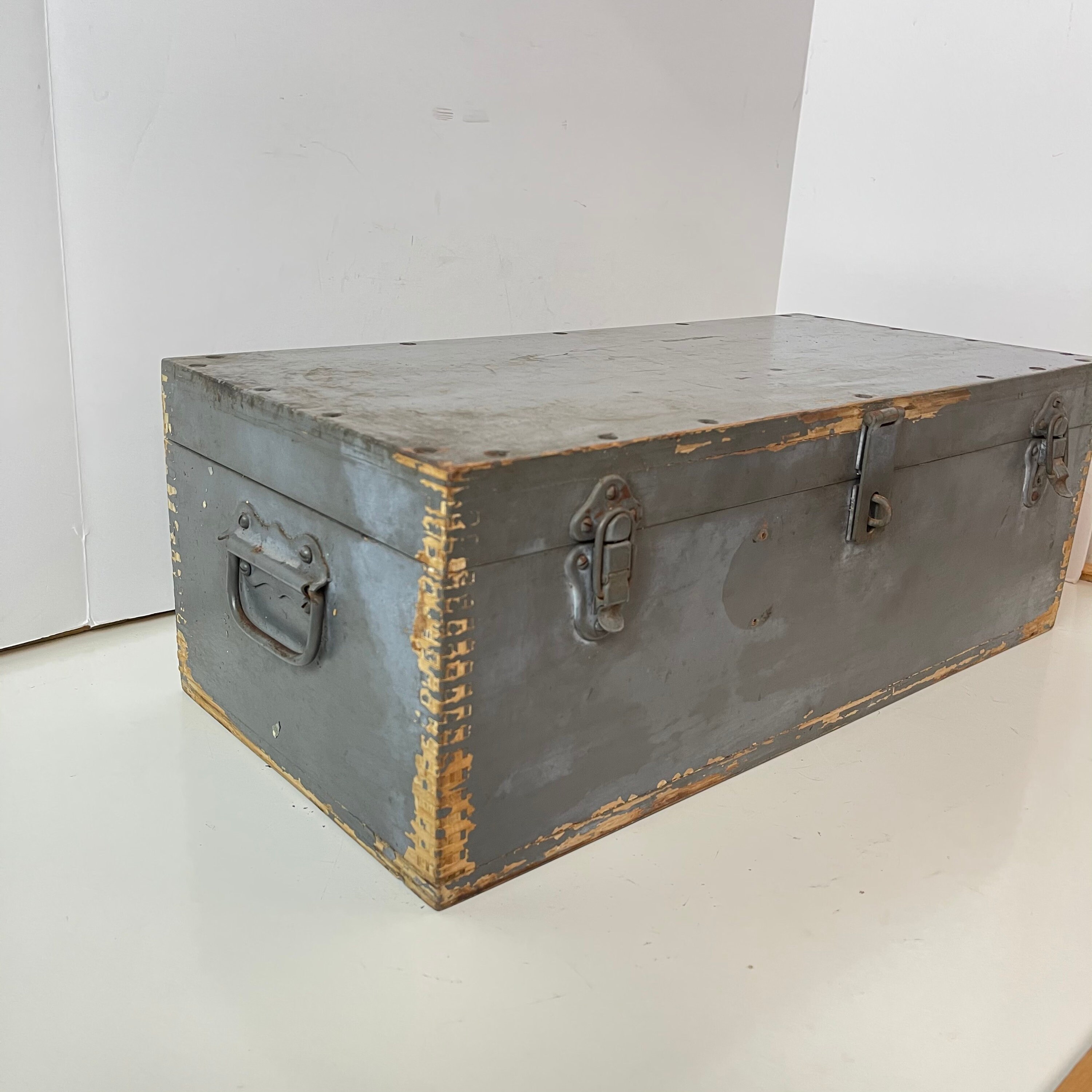 Vintage Carpenters Box Gray Tool Box Finger Joint Corners | Etsy