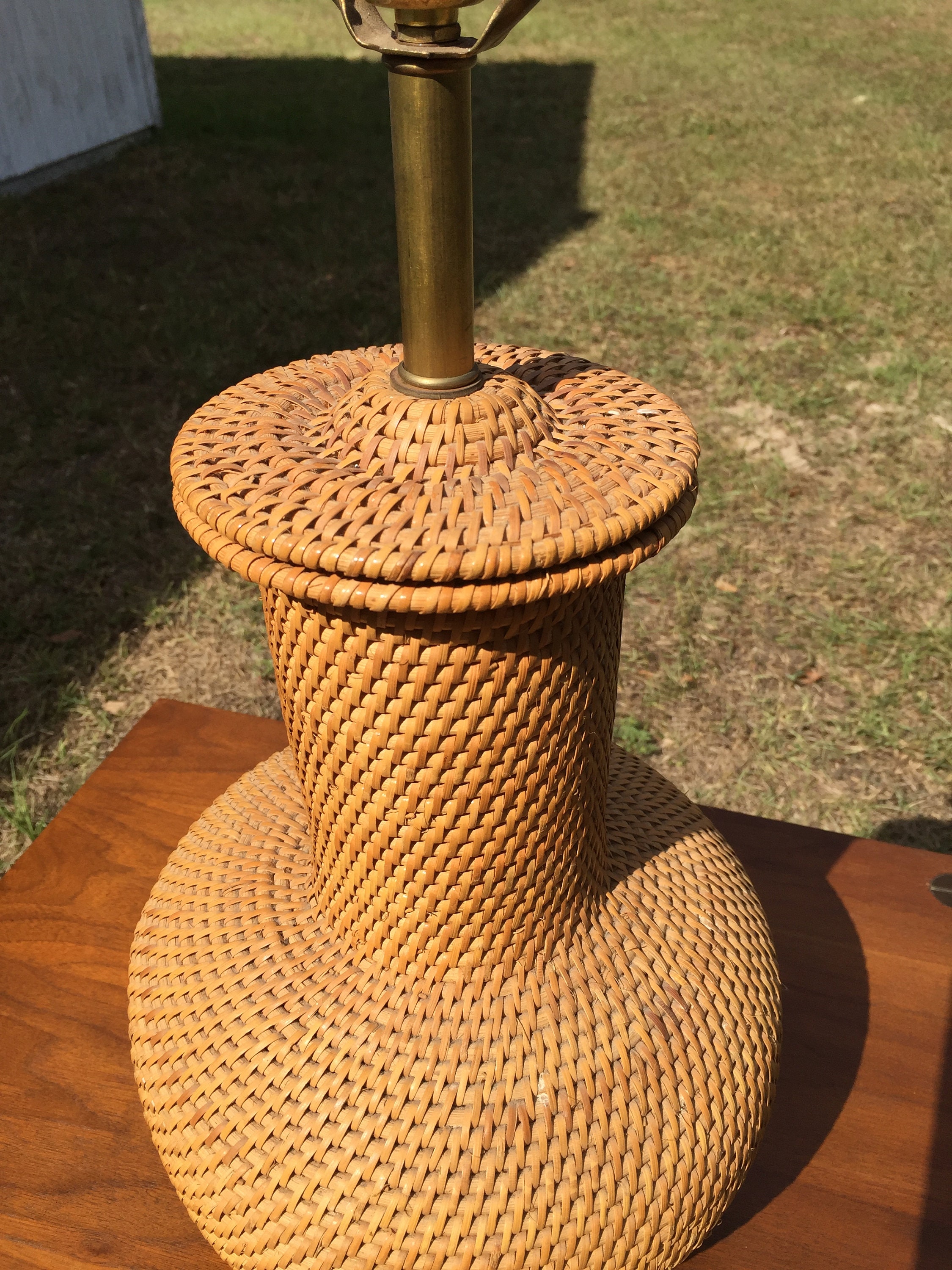 Vintage Wicker Lamp wicker light Retro Lamp Mid Century | Etsy