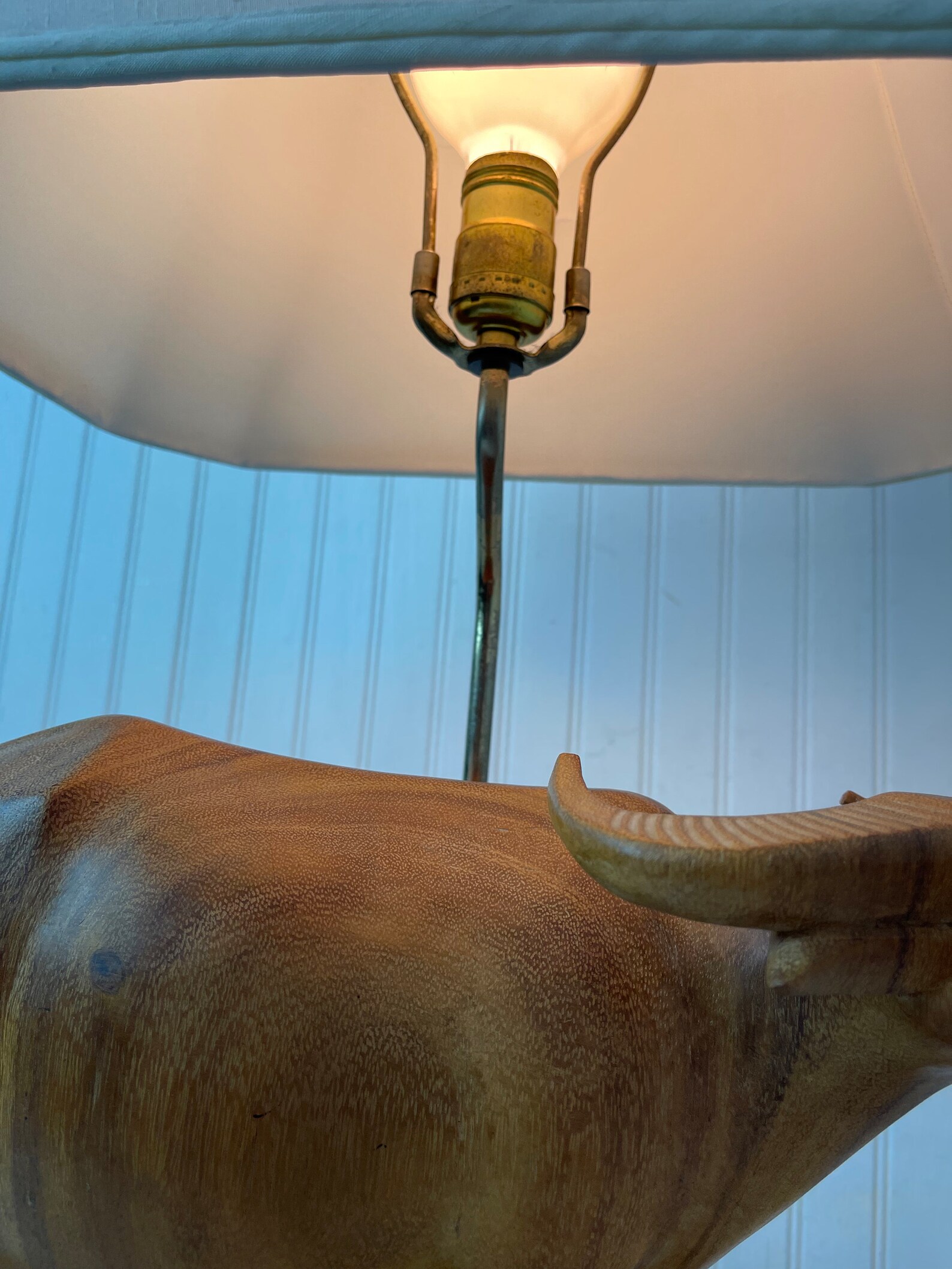 Vintage Lamp, Water Buffalo Lamp, Table Lamp, Animal Lamp, Lighting ...