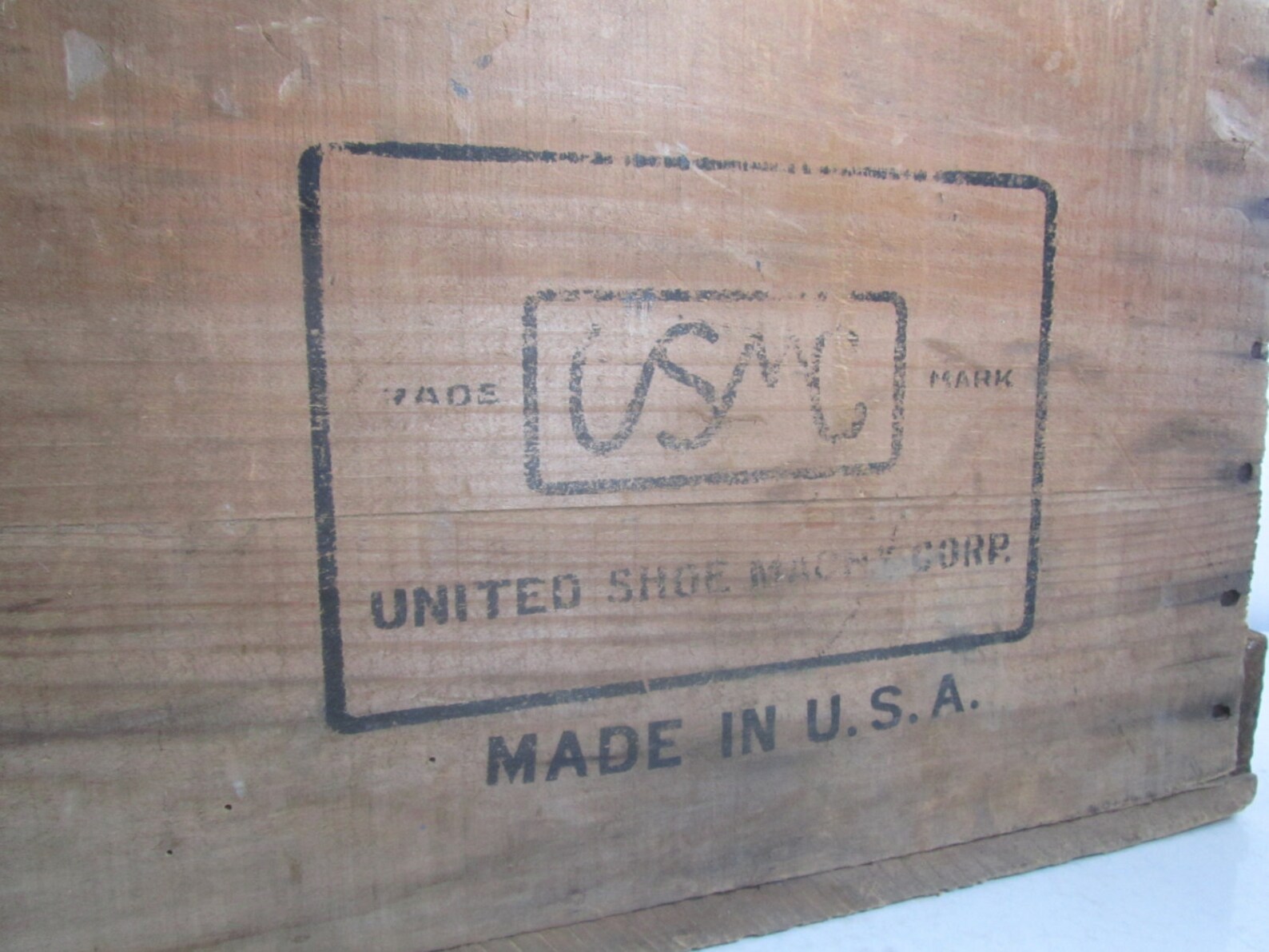 Wood Crate USMC United Shoe Mach. Corp. Wood Box Vintage - Etsy