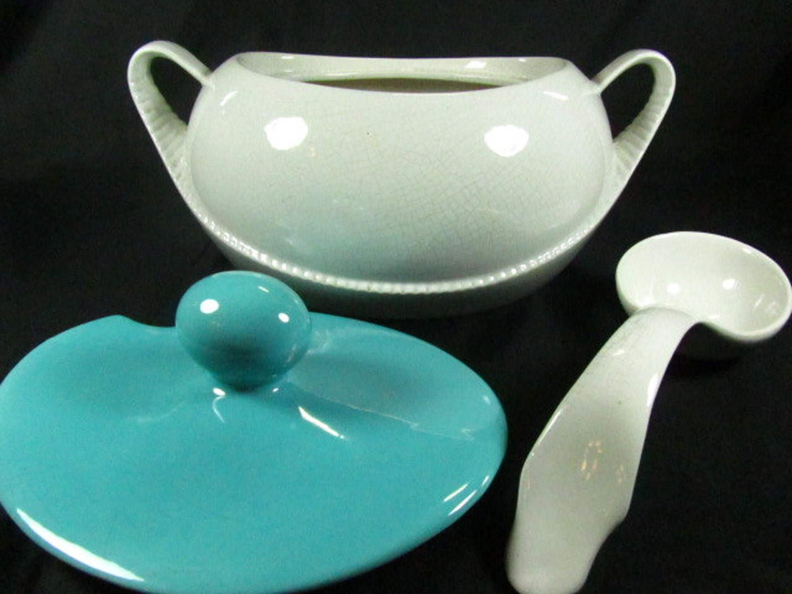 Soup Tureen Turquoise Soup Tureen Bowl Serving Bowl Ladle - Etsy