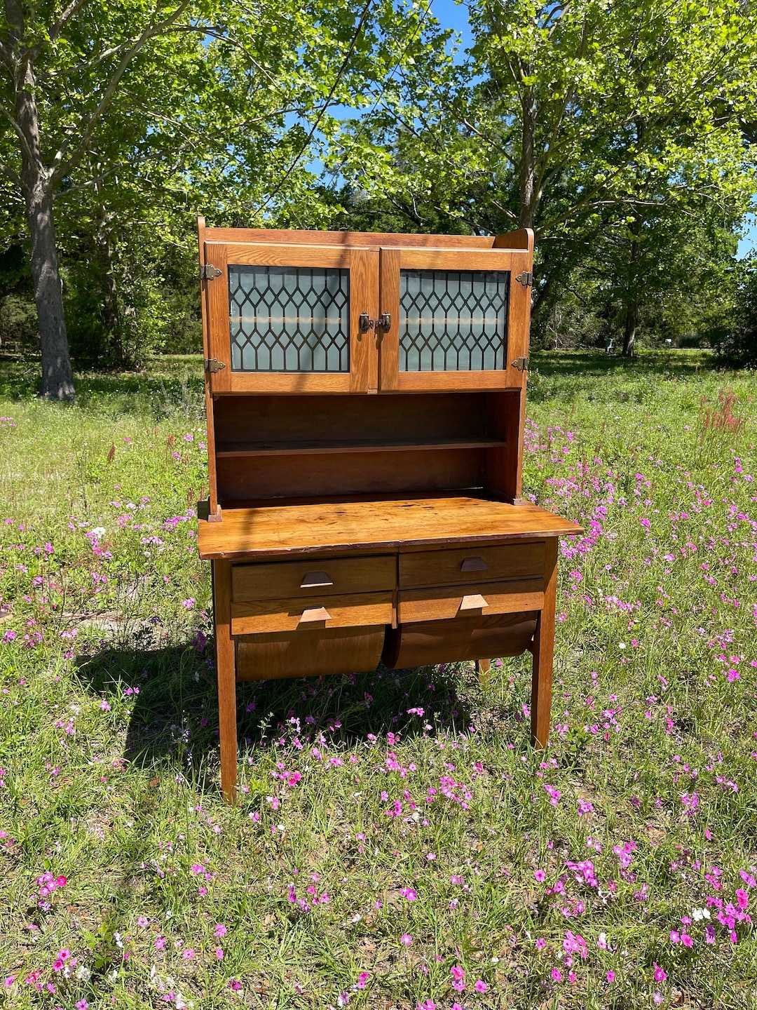 Antique Bakers Cabinet, Kitchen Cabinet, Wood Cabinet, Possum Belly ...