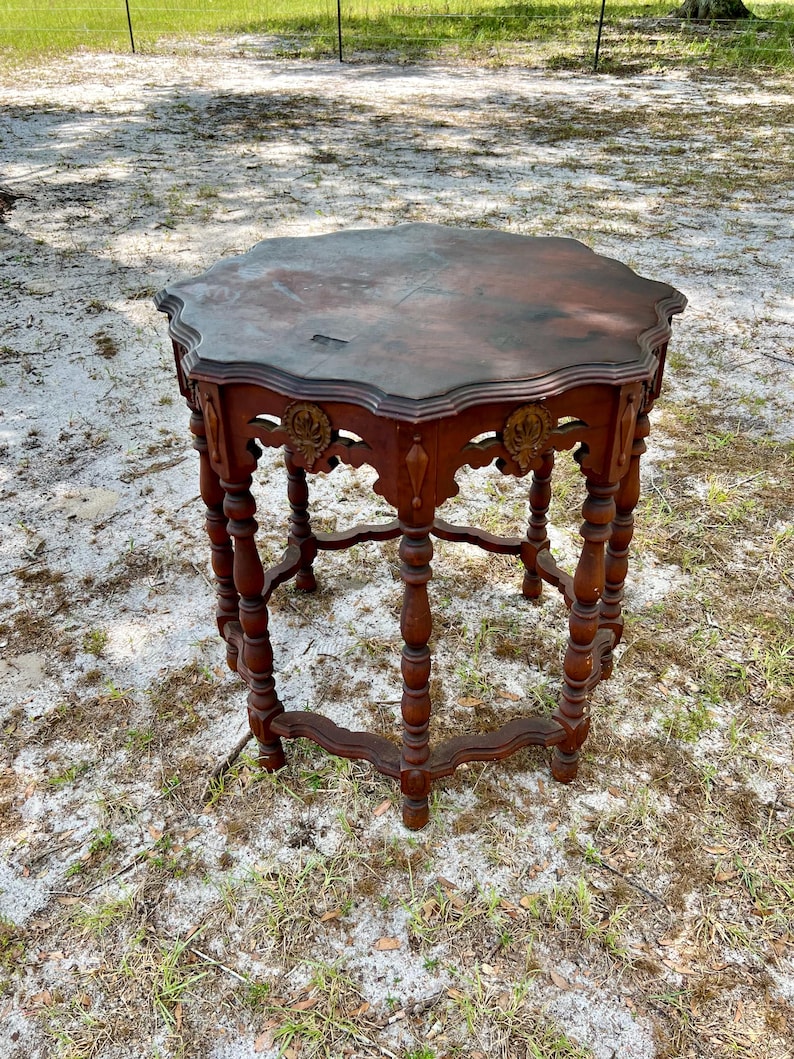 Antique Table, Victorian, Ornate Table, Tea Table, Parlor Table, Fancy ...