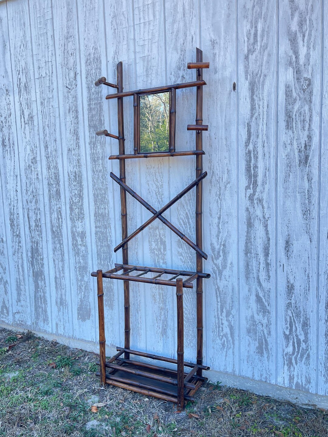 Antique Hat Rack, English Victorian Bamboo Coat Rack, Umbrella Holder ...