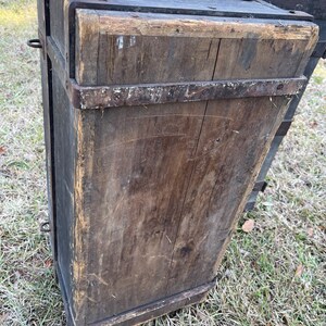 Vintage Carpenters Box, Black Toolbox, Metal Straps, Industrial Box ...