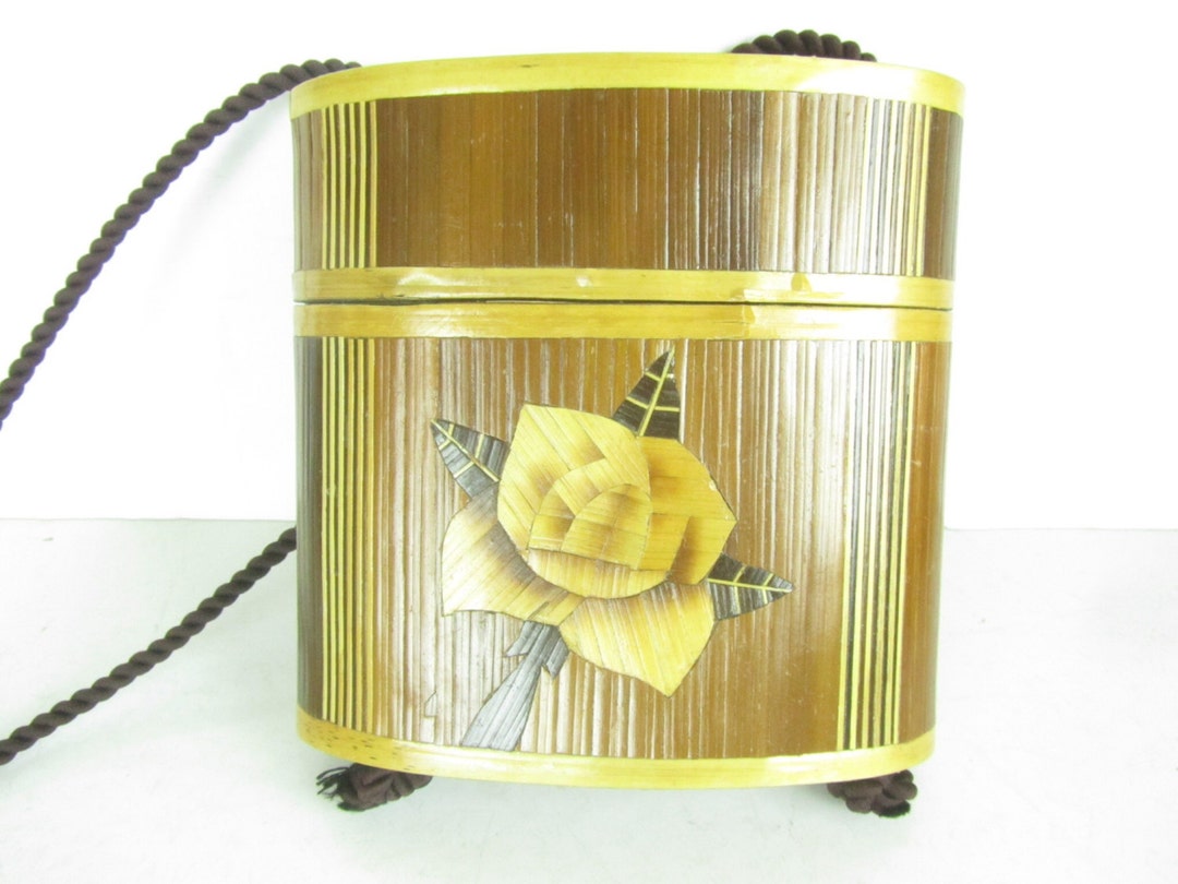 Vintage Purse, Mini Purse, Bamboo Purse, Wood Purse, Handmade Purse ...