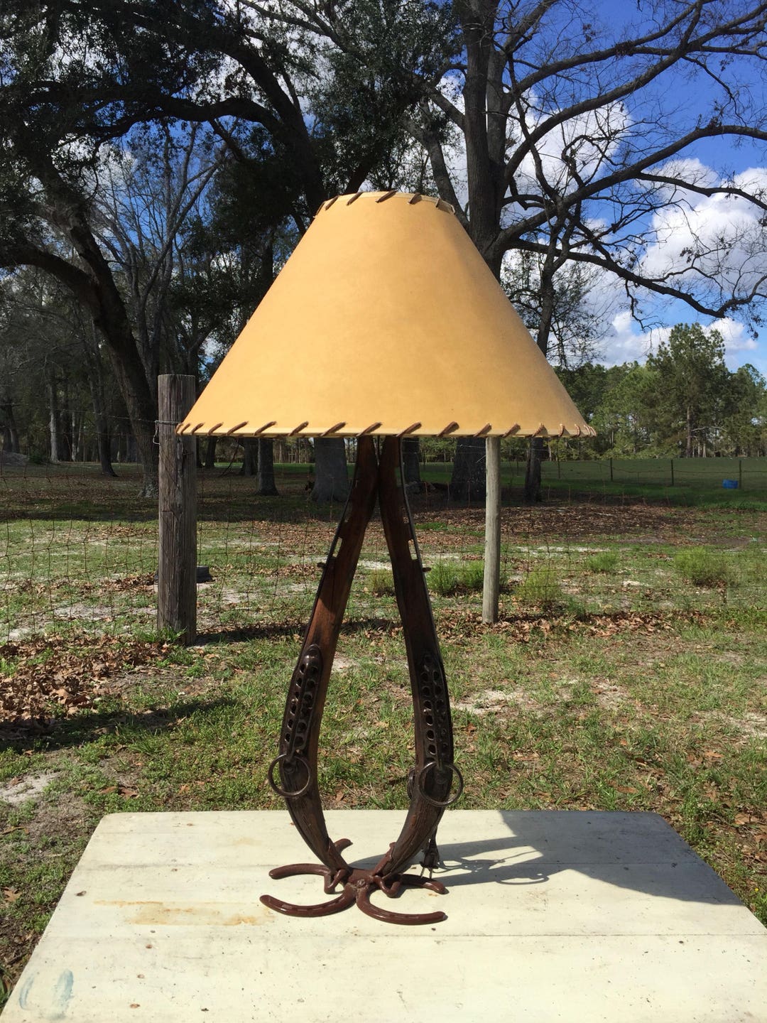 Vintage Lamp, Table Lamp, Antique Horse Collar Lamp, Western, Rustic ...