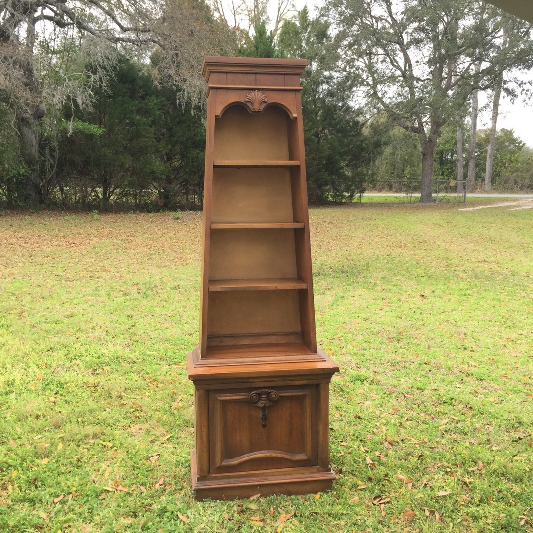 Vintage Pyramid Bookshelf, Furniture, Bookshelf Cabinet, Wood Shelves ...