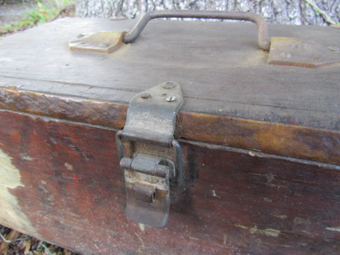 Vintage Wood Box Industrial Box Work Box Hand Made Toolbox - Etsy