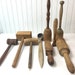 Primitive Wood Masher Collection, Wood Pestle, Vintage Kitchen Tools ...