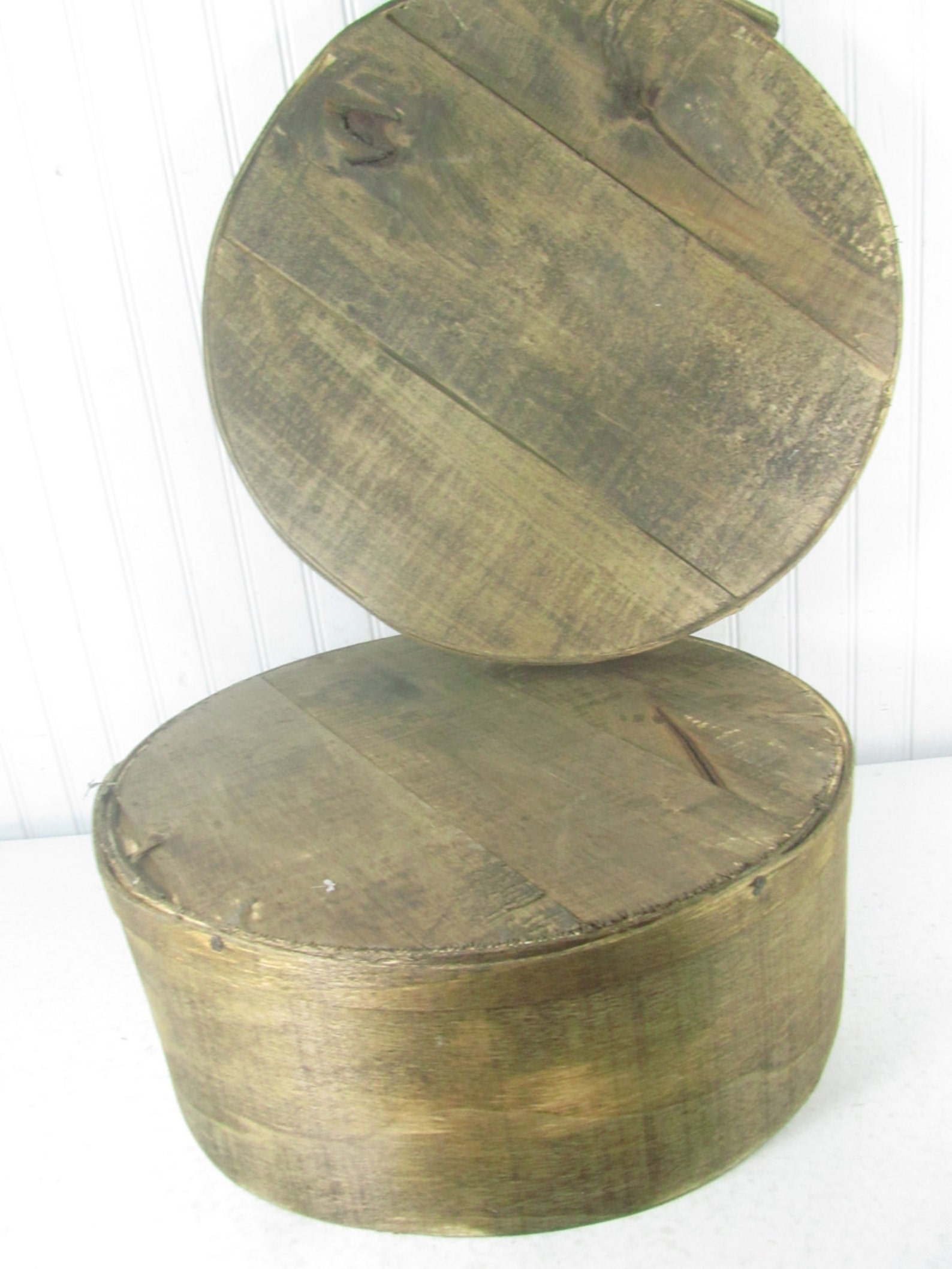 Vintage round wood box cheese box cake box hat box wedding | Etsy