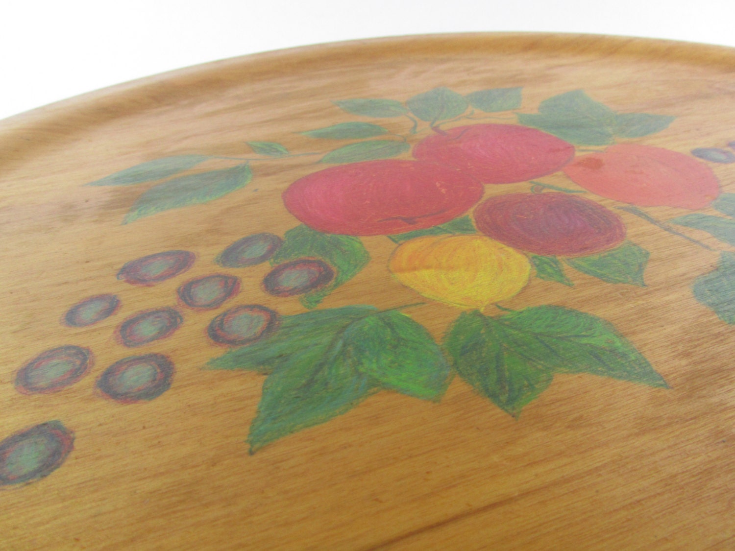 Vintage Serving Tray, Wood Tray, Flower, Hand Painted Tray, Folk Art ...