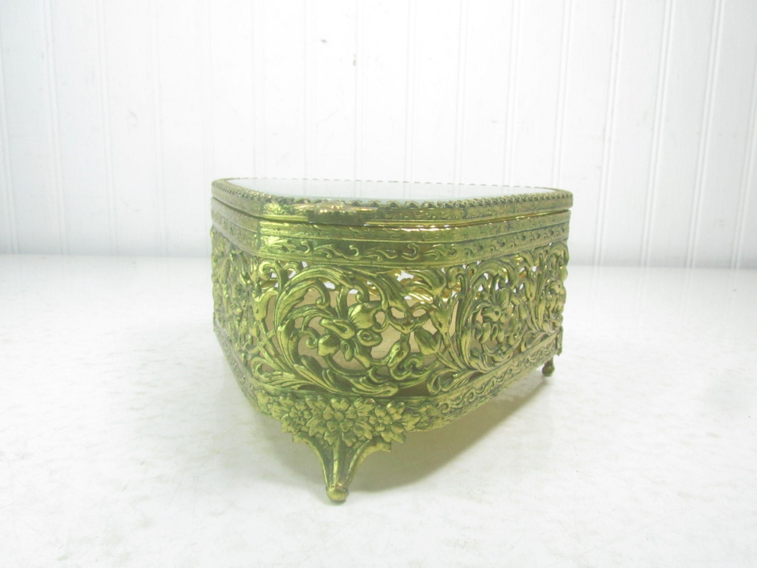 Vintage brass jewelry box casket box jewelry box trinket | Etsy