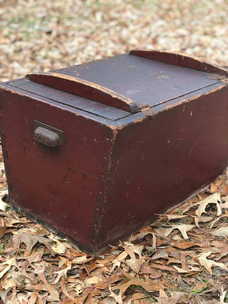 Vintage Wood Box, Ship Box, Industrial Box, Work Box, Hand Made Toolbox ...