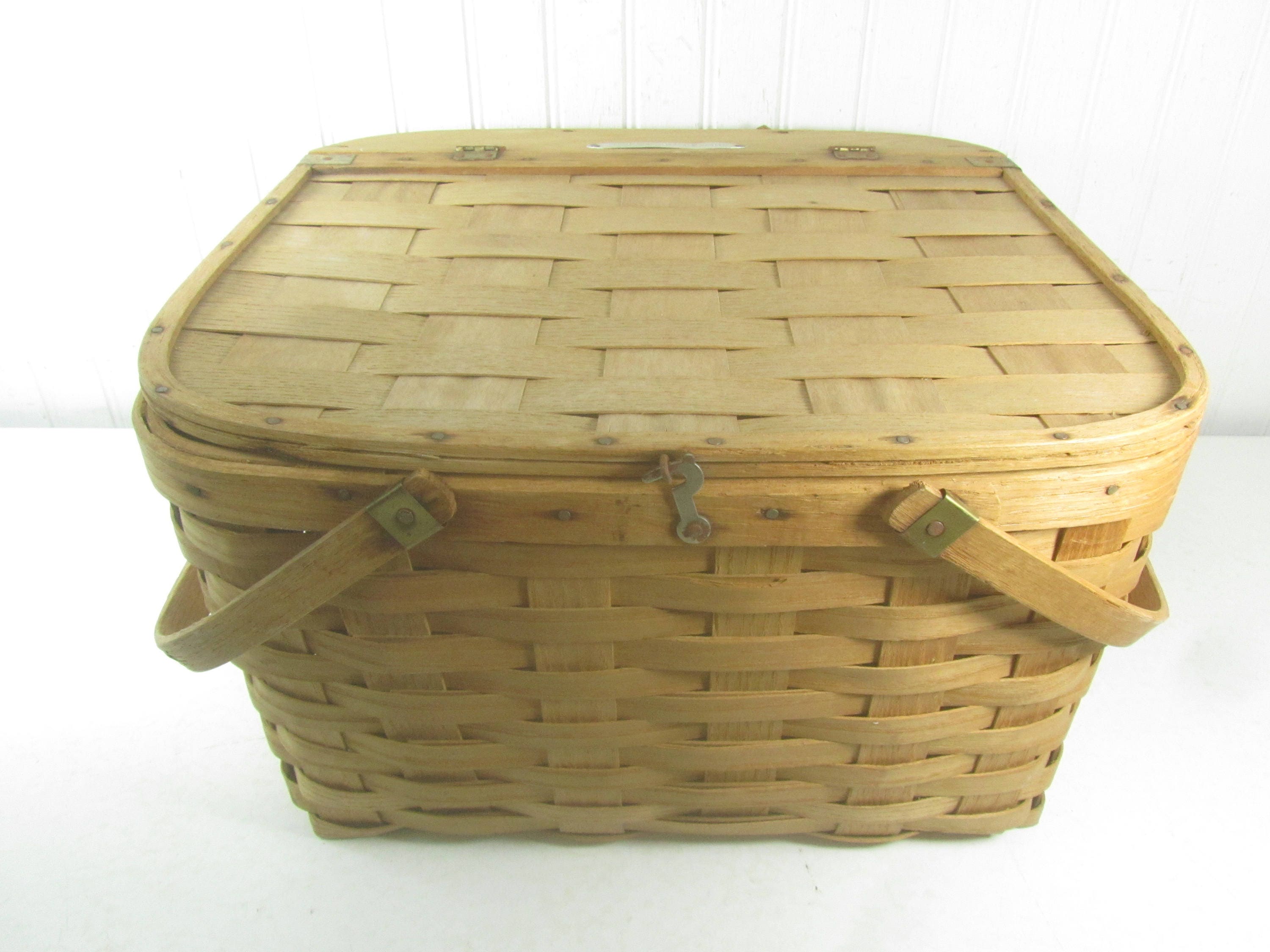 Vintage Picnic Basket wicker basket West Rindge Baskets Inc | Etsy