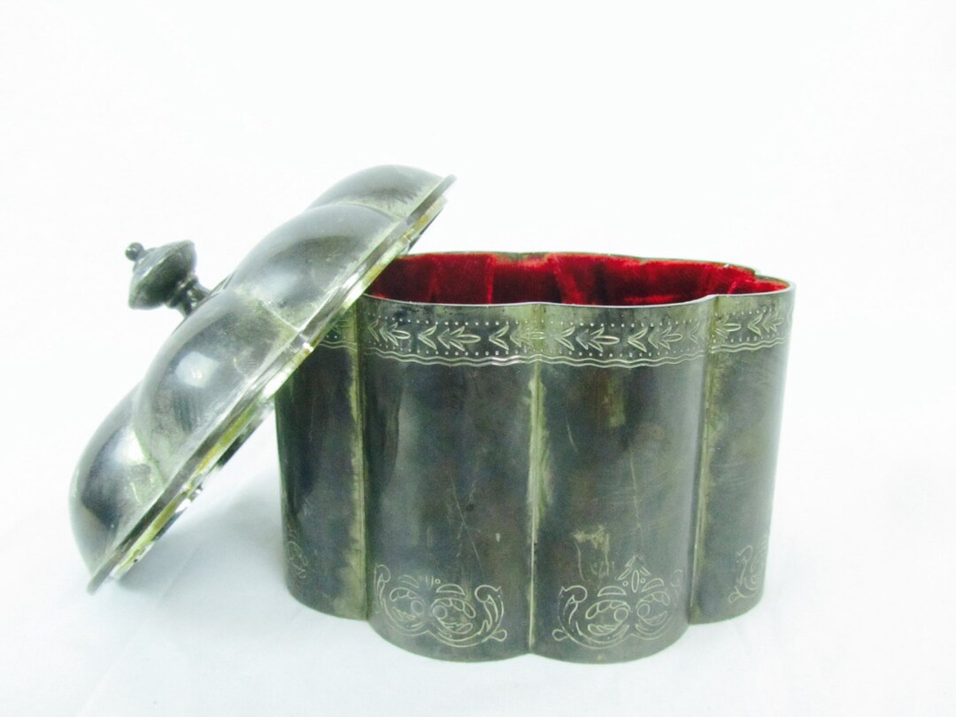 VINTAGE Silver Box, Silver Canister, Tea Caddy, Collectible, Jewelry ...