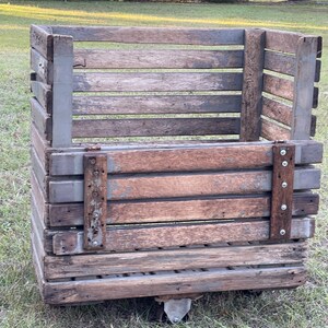 Antique Factory Cart, Textile Cart, Wood Rack, Rolling Cart, Industrial ...