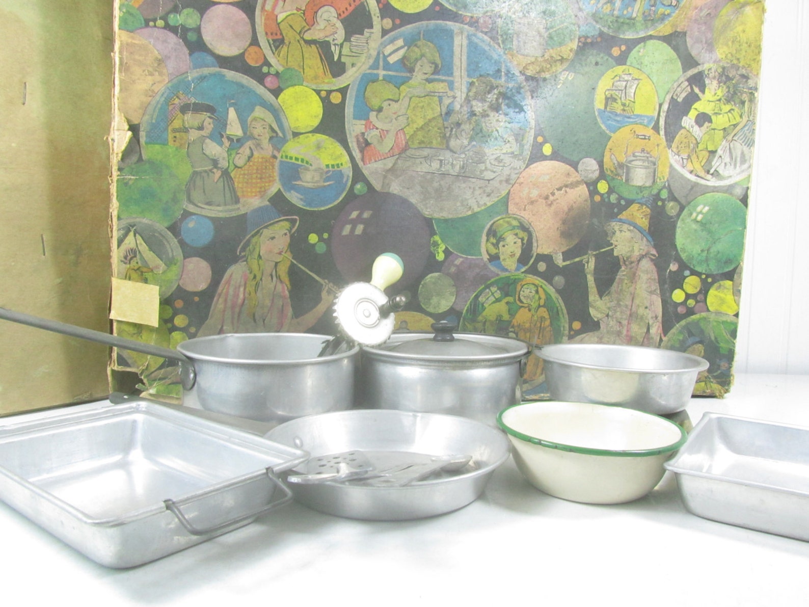 JC Penny Toy Bake Set Aluminum Toy Pan Enamel Toy Dish Toy - Etsy