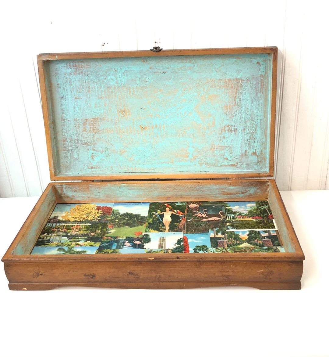 Vintage Wood Box, Keepsake Box, Rustic Box, Jewelry Box, Hope Chest ...