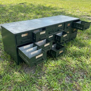 Metal Storage Drawer, Military Parts Cabinet, Metal Card Catalog ...