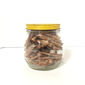 VINTAGE GLASS JAR, Jar of Clothes Pins, Vintage Clothes Pins, Laundry ...