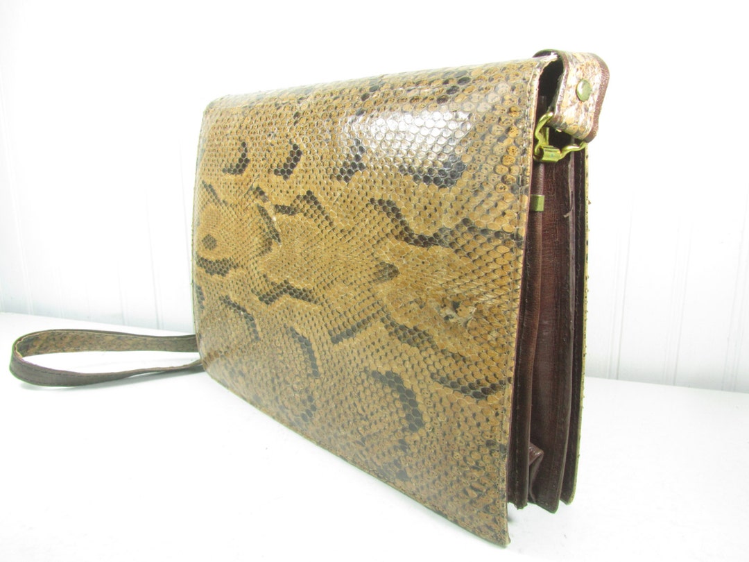 Vintage Purse, Python Purse, Leather Purse, Shoulder Bag, Snakeskin ...