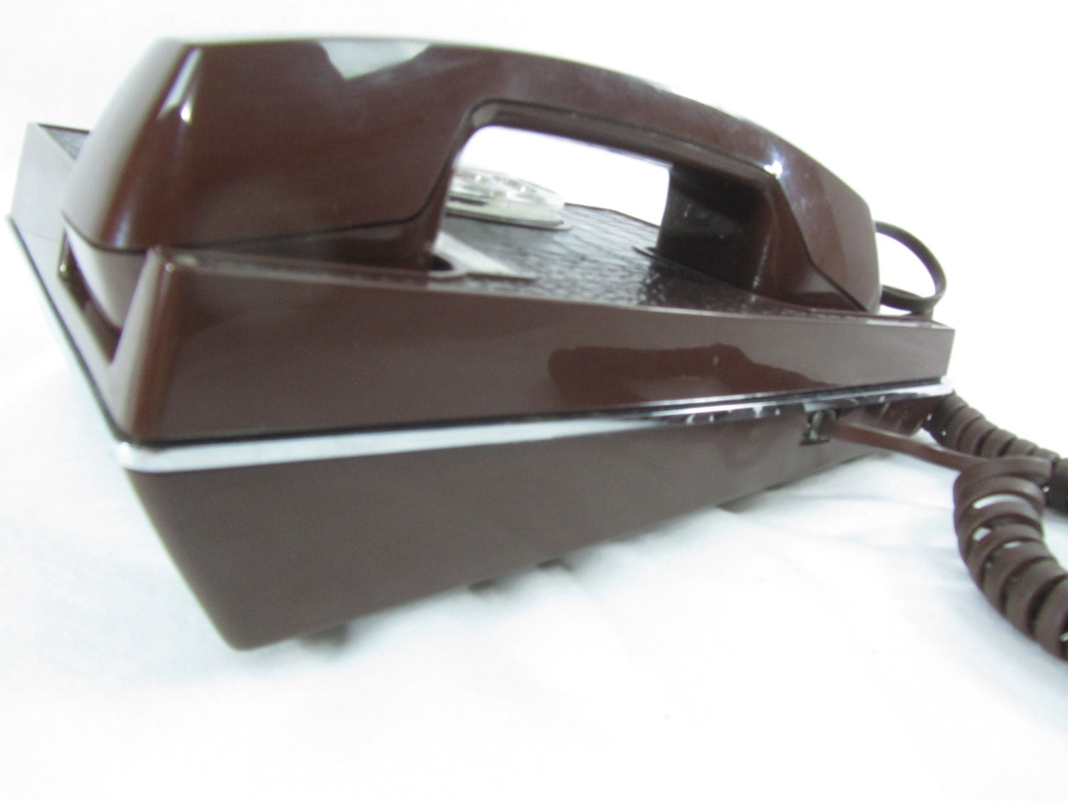 Vintage Dial Telephone, Brown Telephone, Faux Alligator Design, Dial ...