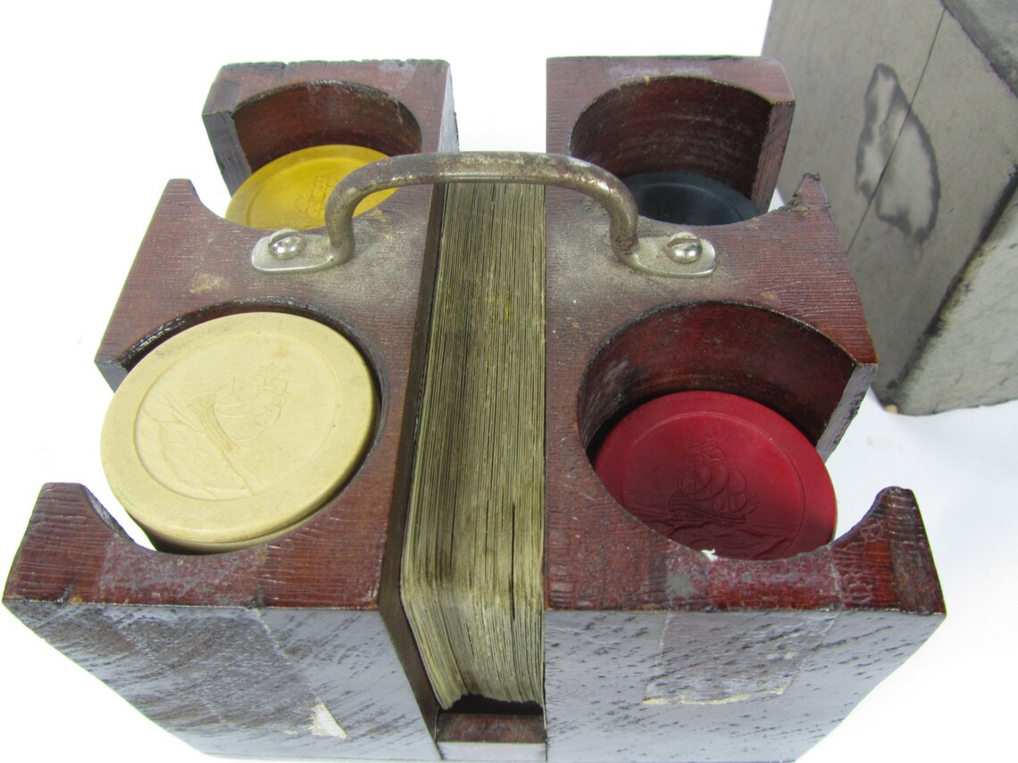 Vintage Poker Set Mad Men Card Game Casino Gambler Game - Etsy