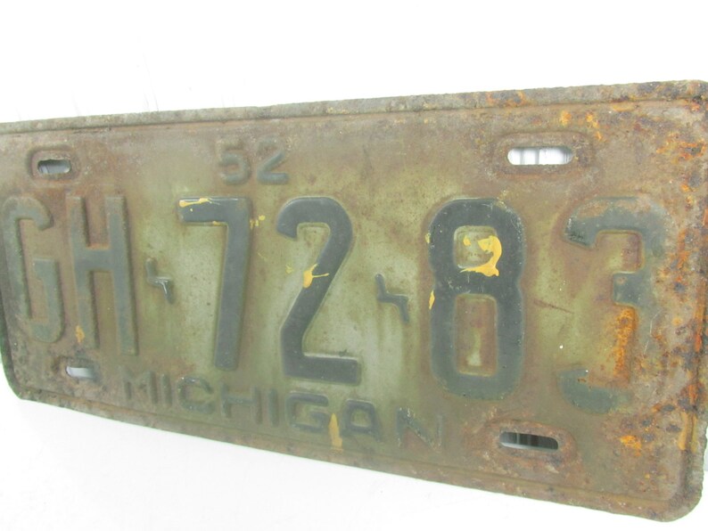 Vintage Michigan License Plate Rusty License Plate Vintage - Etsy